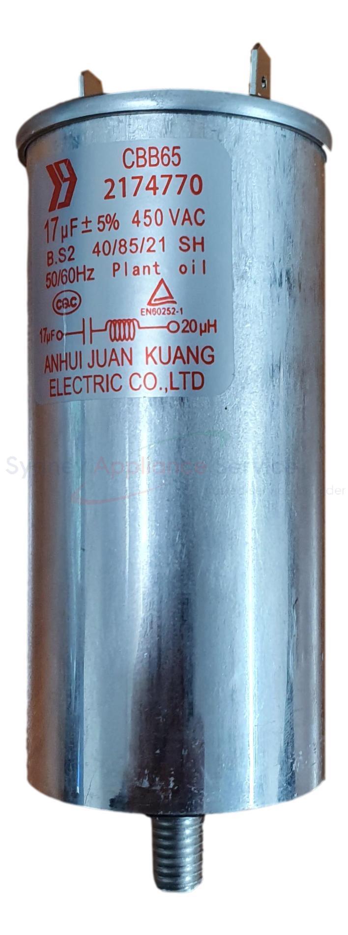 HISENSE DRYER MOTOR CAPACITOR 17UF - K2174770 - Sydney Appliance Service